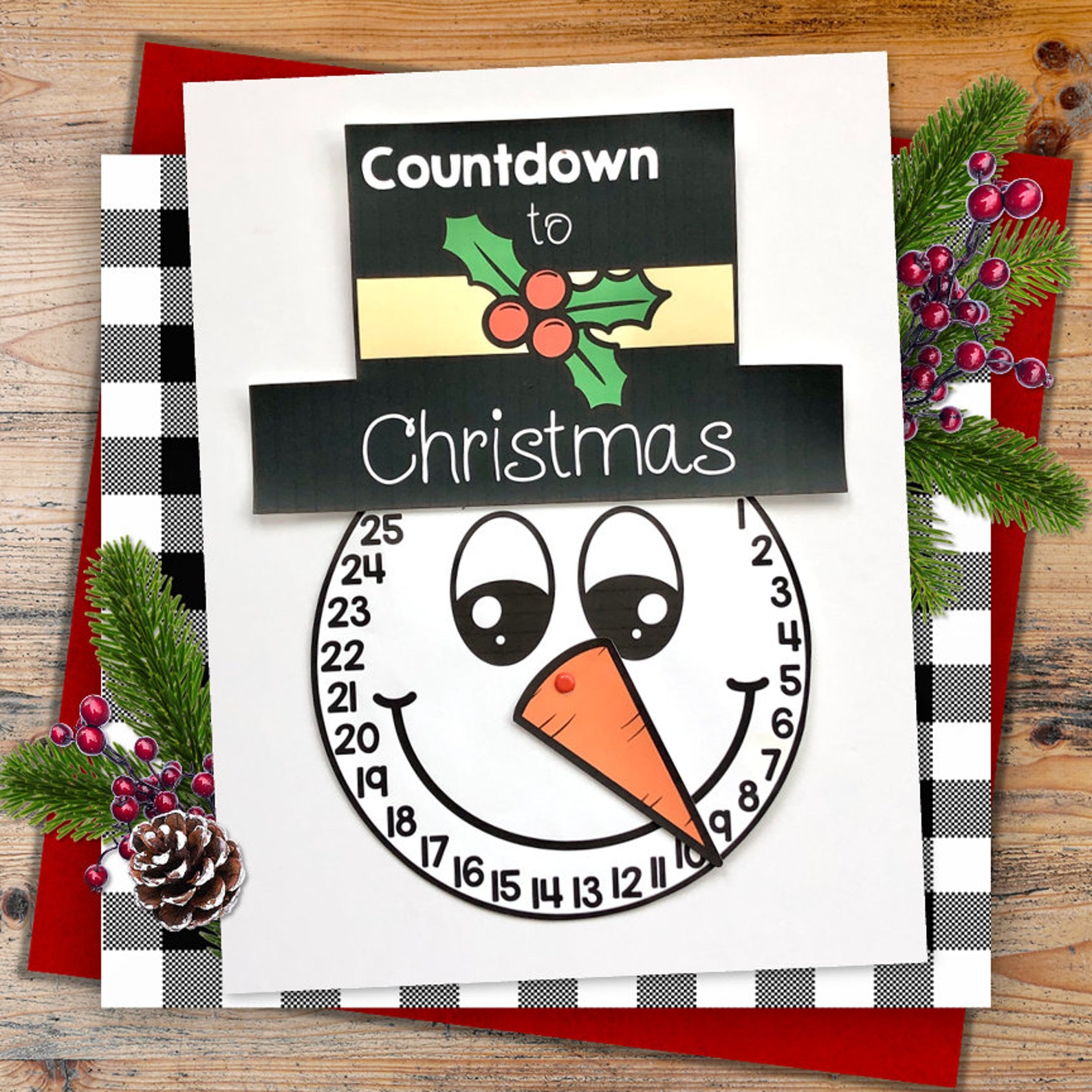 Snowman Christmas Countdown Kids Printable Craft Template, Christmas ...