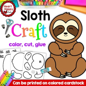 Sloth Craft, Kids Printable Craft Template, Zoo Animal Craft, Letter S ...