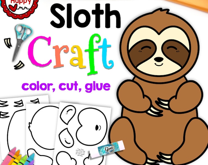 Sloth Craft, Kids Printable Craft Template, Zoo Animal Craft, Letter S ...