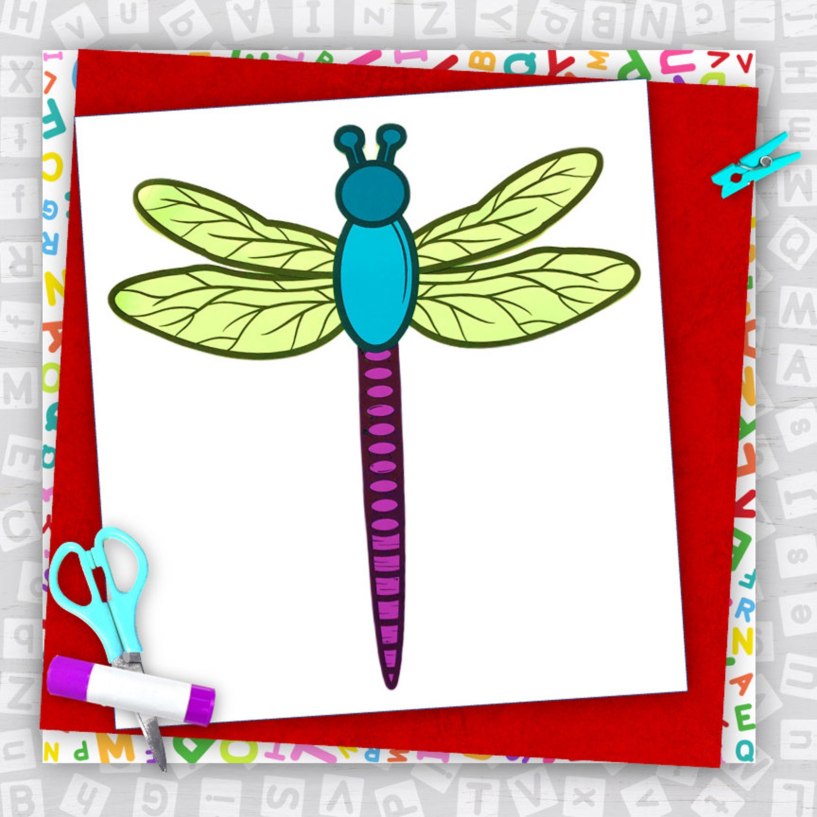 Printable Kids Dragonfly Craft Template Insect Craft Bug - Etsy