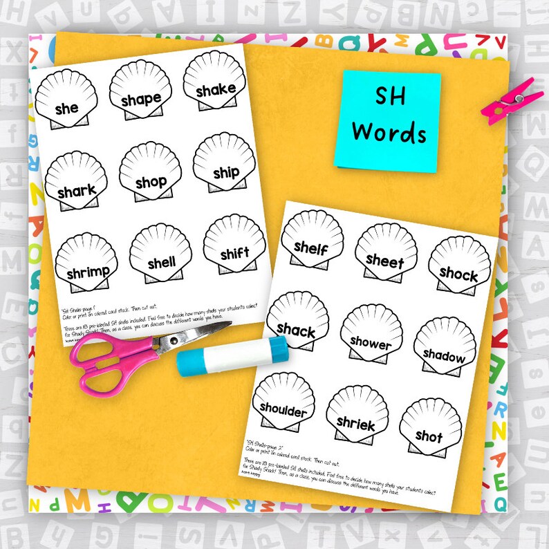 SH Digraph Craft, Kids Printable Craft Template, Shark Craft, Phonics ...