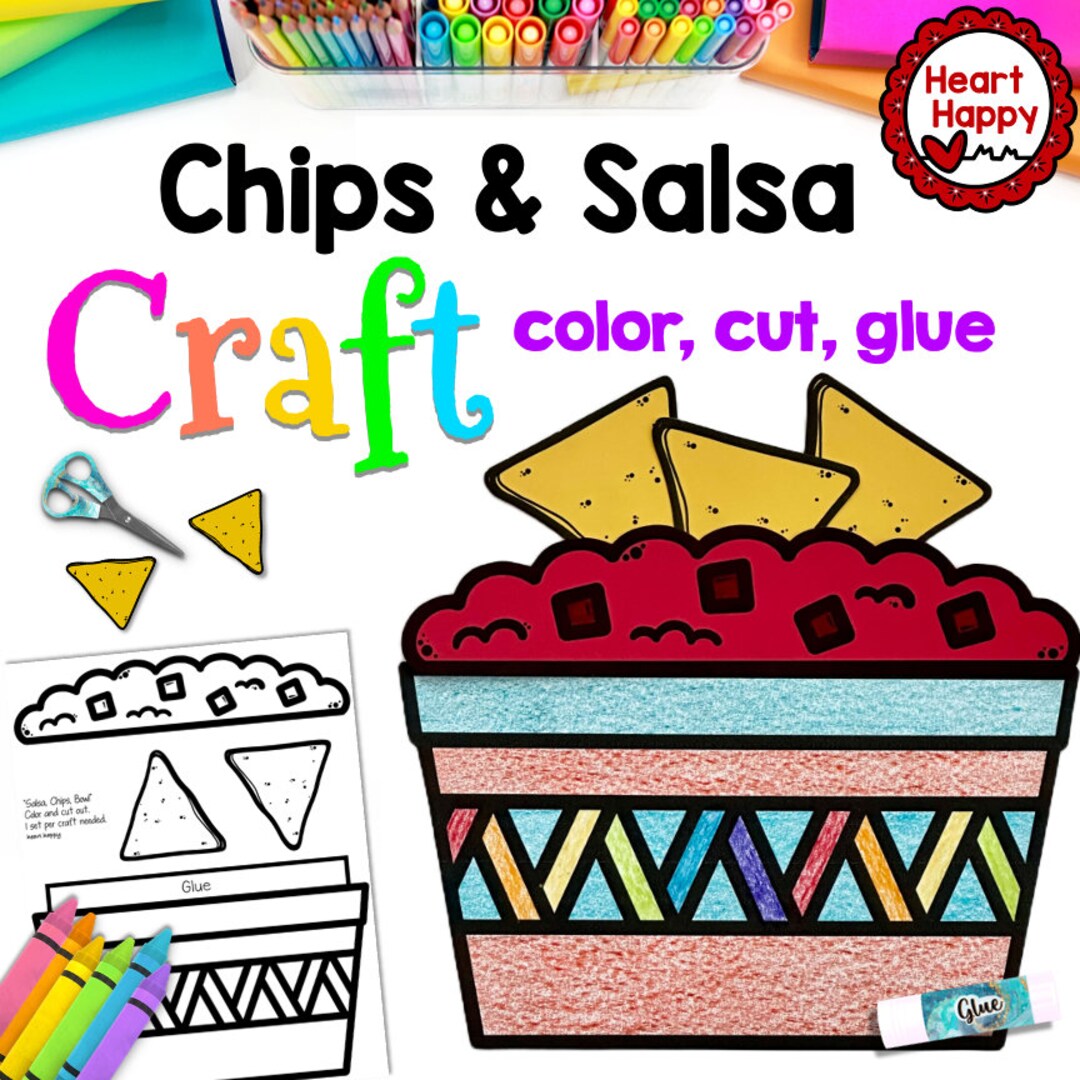 Chips & Salsa Kids Printable Craft Template, Texas Symbols, Cinco De ...