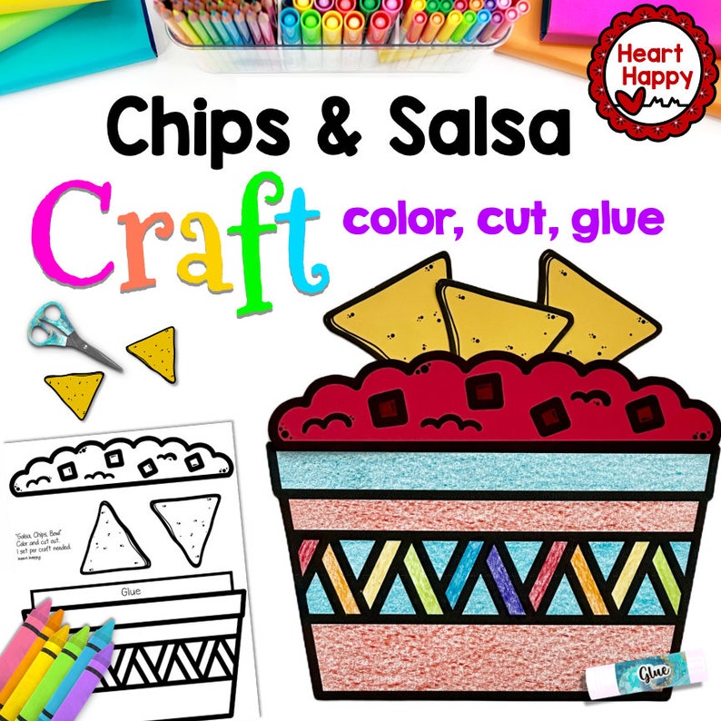 Chips & Salsa Kids Printable Craft Template, Texas Symbols, Cinco De ...