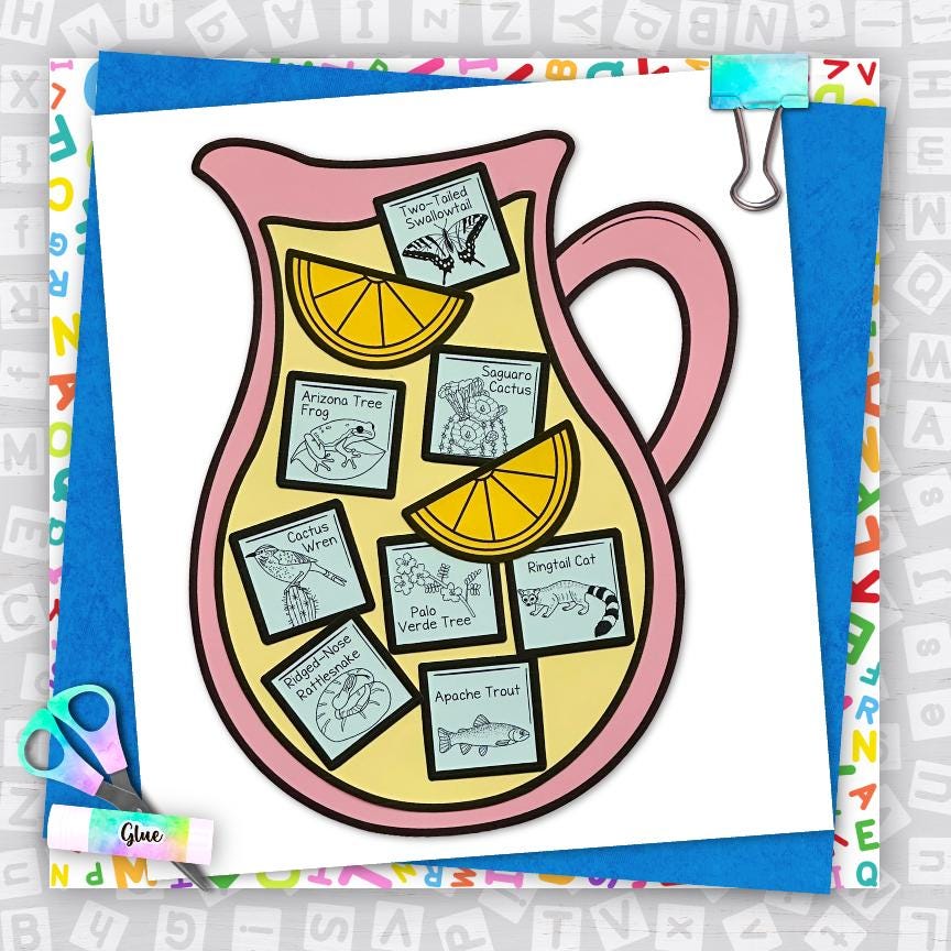 Arizona State Symbols, Kids Printable Craft Template, Lemonade ...