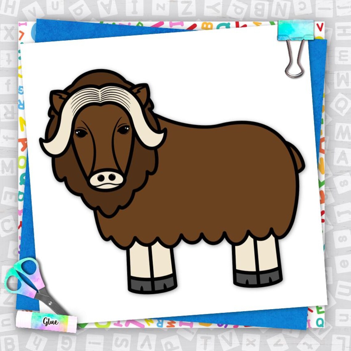 Musk Ox Craft, Kids Printable Craft Template, Arctic Animals, Winter ...