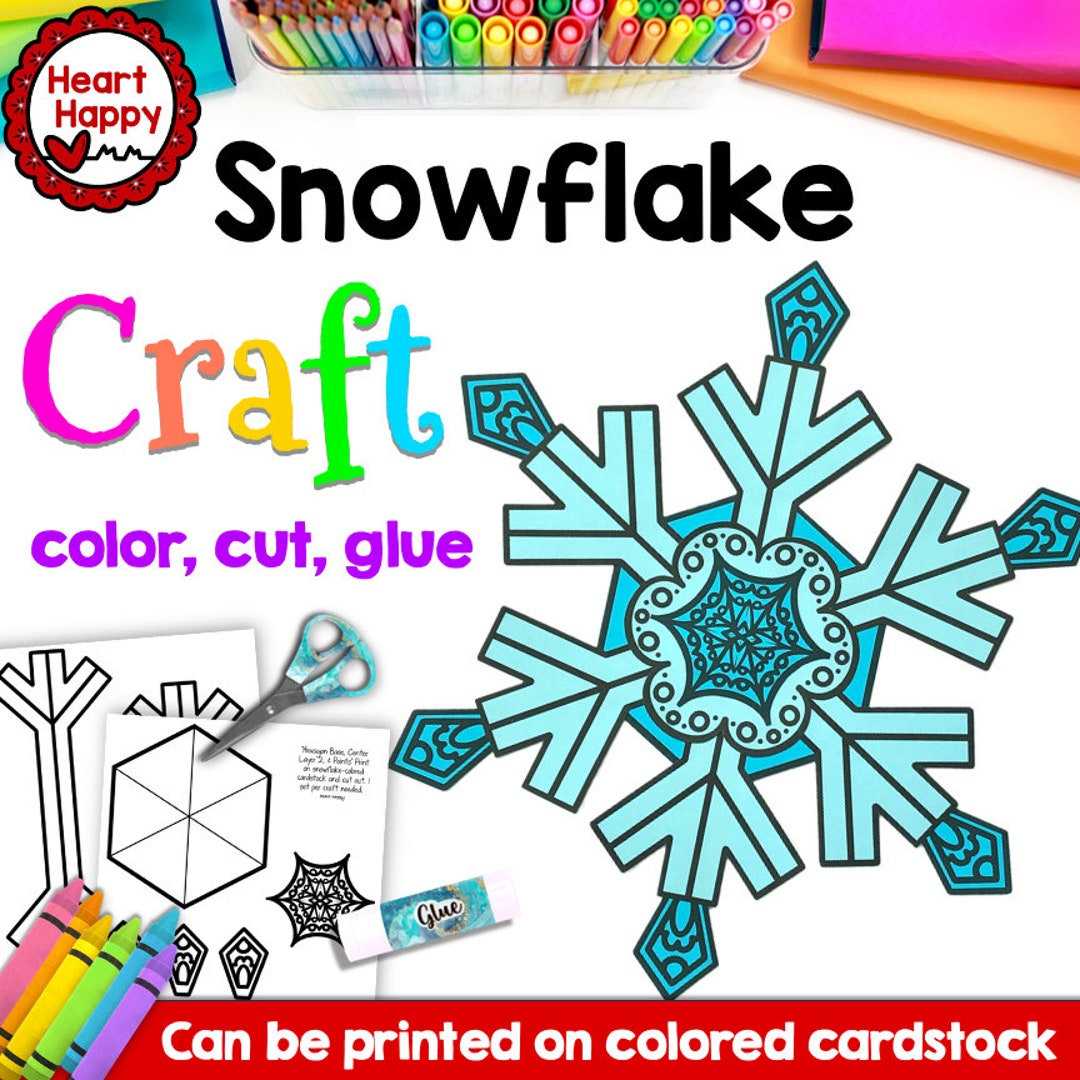 Snowflake Kids Printable Craft Template, Winter Craft, Printable Kids ...