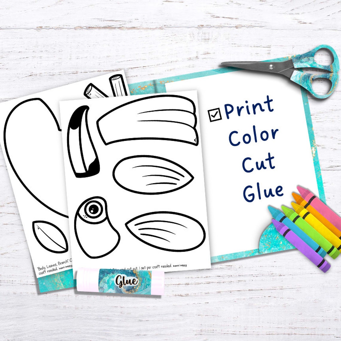 Toucan Printable Kids Craft Template, Rainforest Animals, Zoo Animals ...