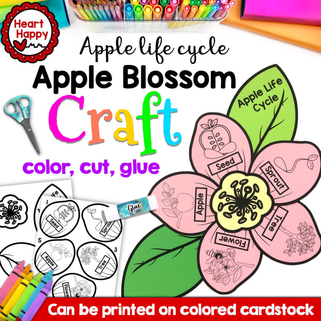 Apple Life Cycle Craft, Kids Printable Craft Template, Fall Craft ...