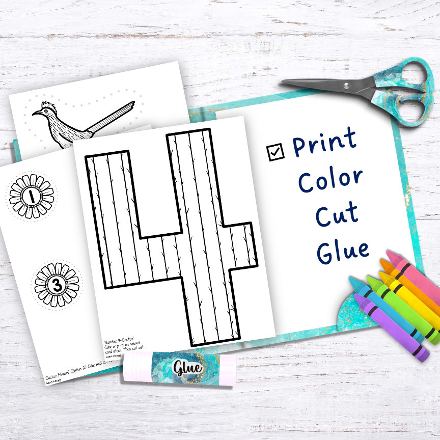 Number Four Craft, Kids Printable Craft Template, Number Recognition ...