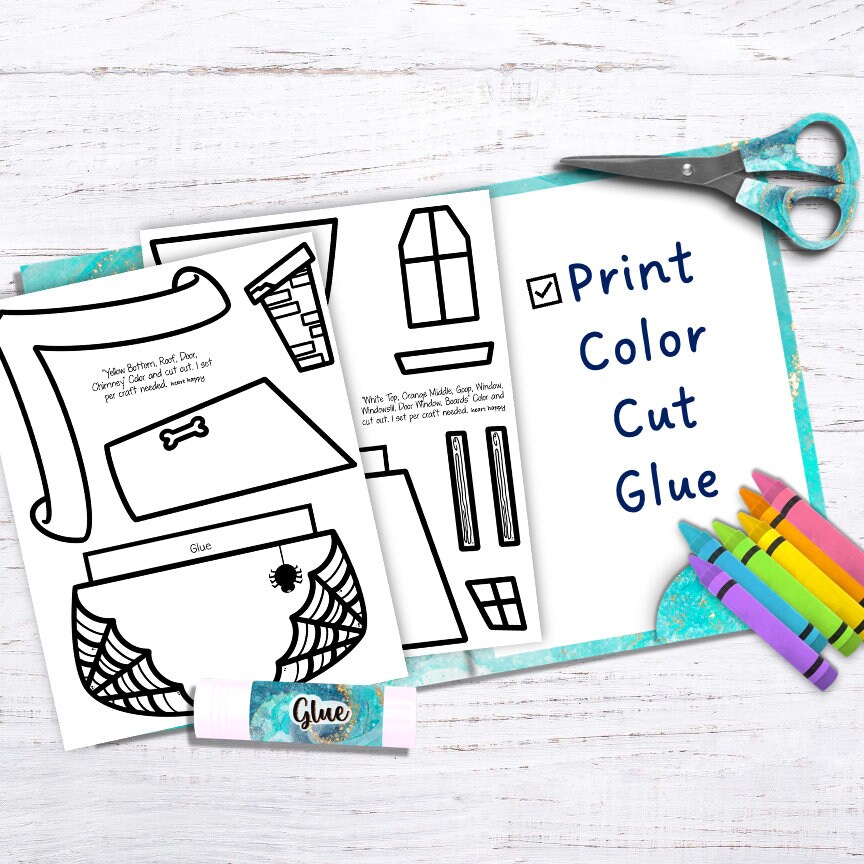 Haunted House, Candy Corn Kids Printable Craft Template, Halloween ...