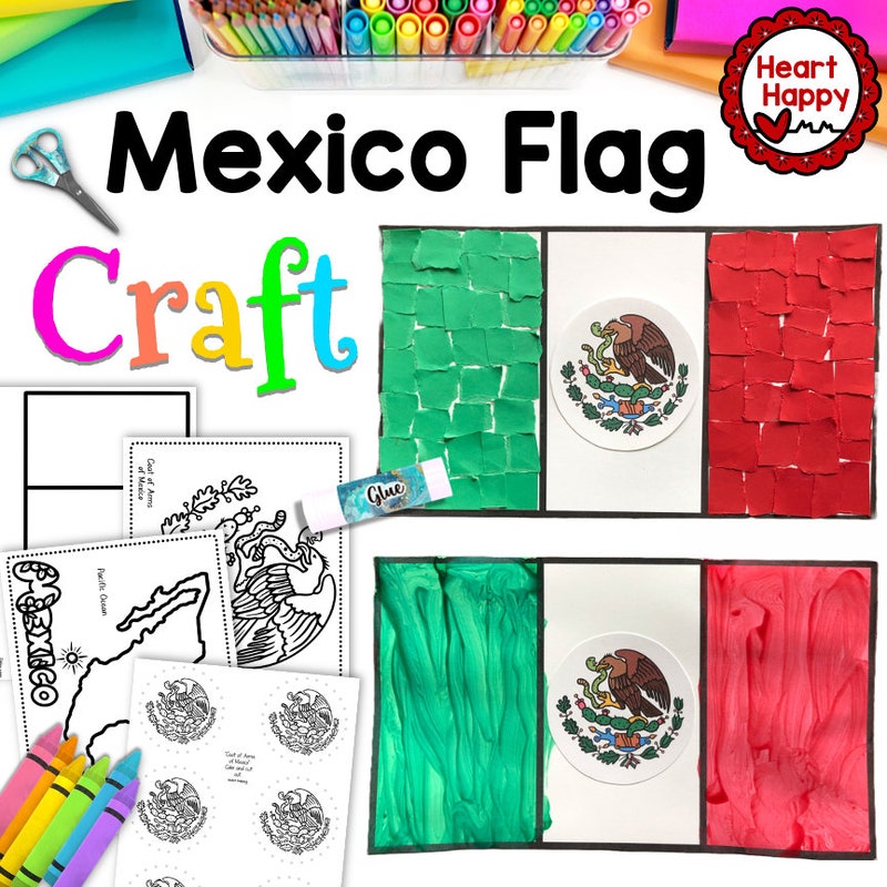 Mexican Flag Coloring - Etsy