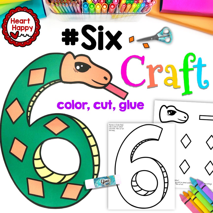 Number Six Craft, Kids Printable Craft Template, Number Recognition ...