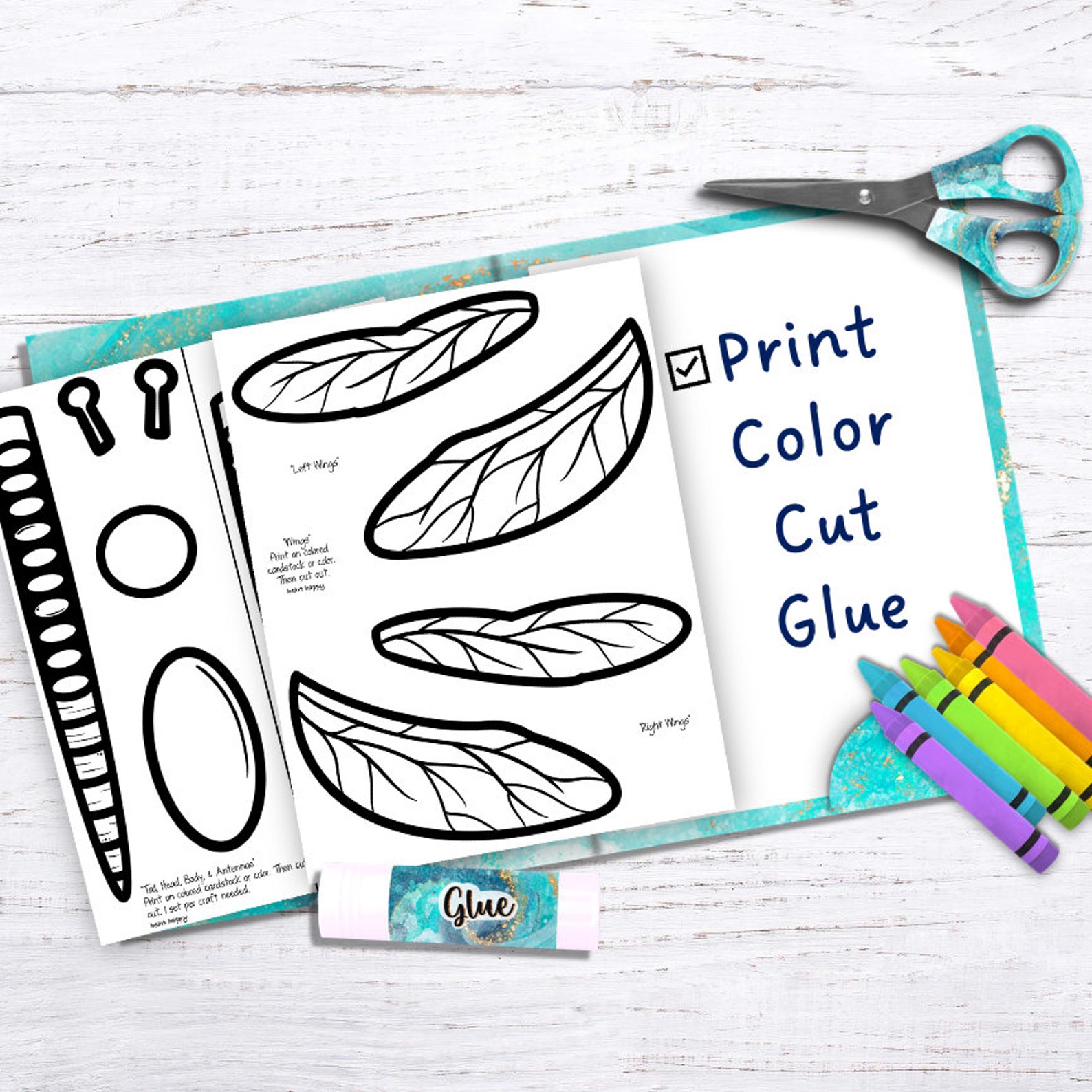 Printable Kids Dragonfly Craft Template, Insect Craft, Bug Craft ...