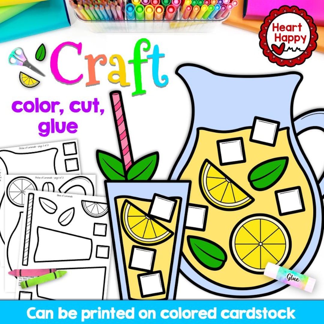 Lemonade Craft, Kids Printable Craft Template, Letter L, End of Year ...