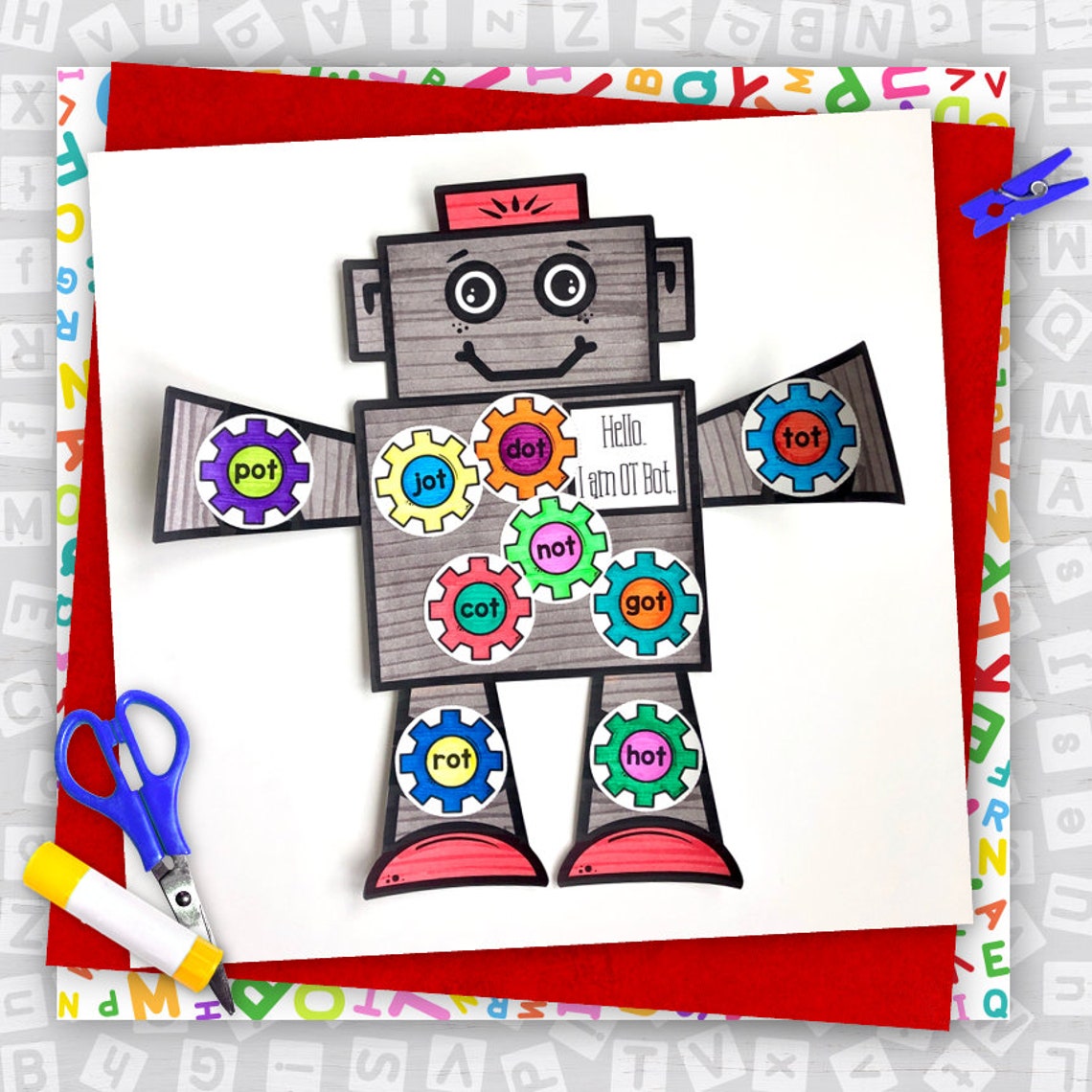 OT Bot Short O Craft OT Word Family Craft Printable Kids - Etsy