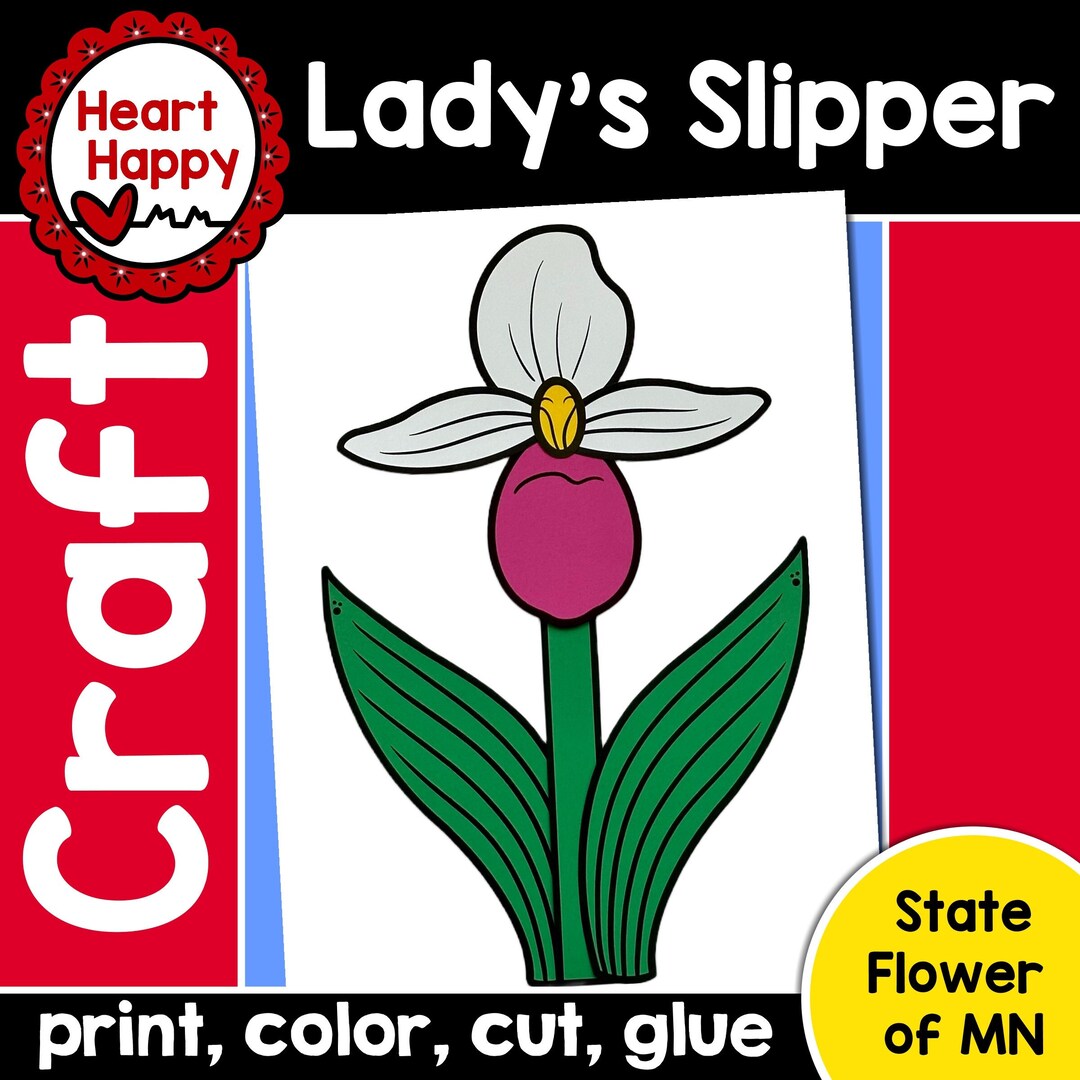 Lady's Slipper Flower Craft Kids Printable Craft - Etsy