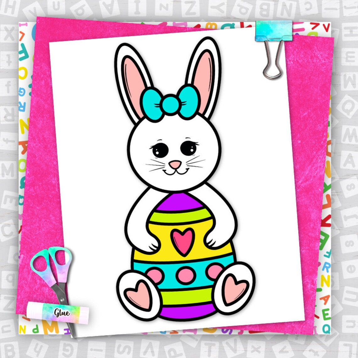 Easter Bunny Craft, Kids Printable Craft Template, Spring Craft ...