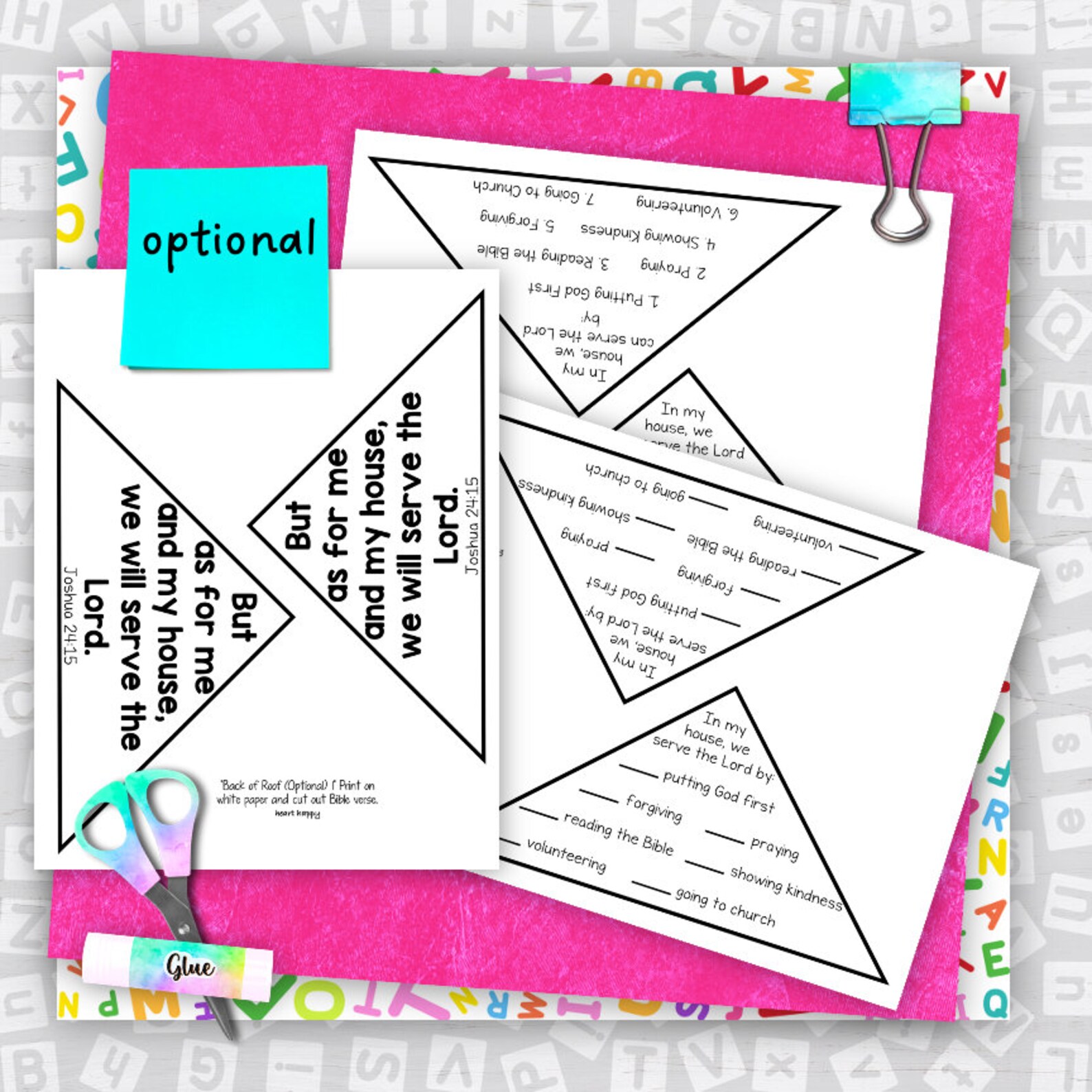 Family Bible Verse Craft Template, Religious Craft, Sunday School, VBS ...