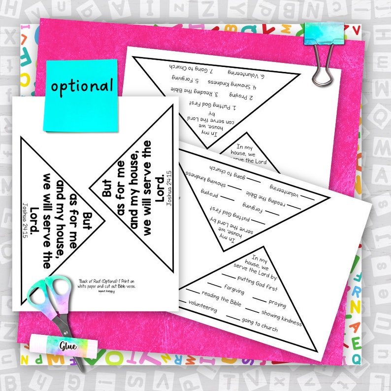 Family Bible Verse Craft Template, Religious Craft, Sunday School, VBS ...