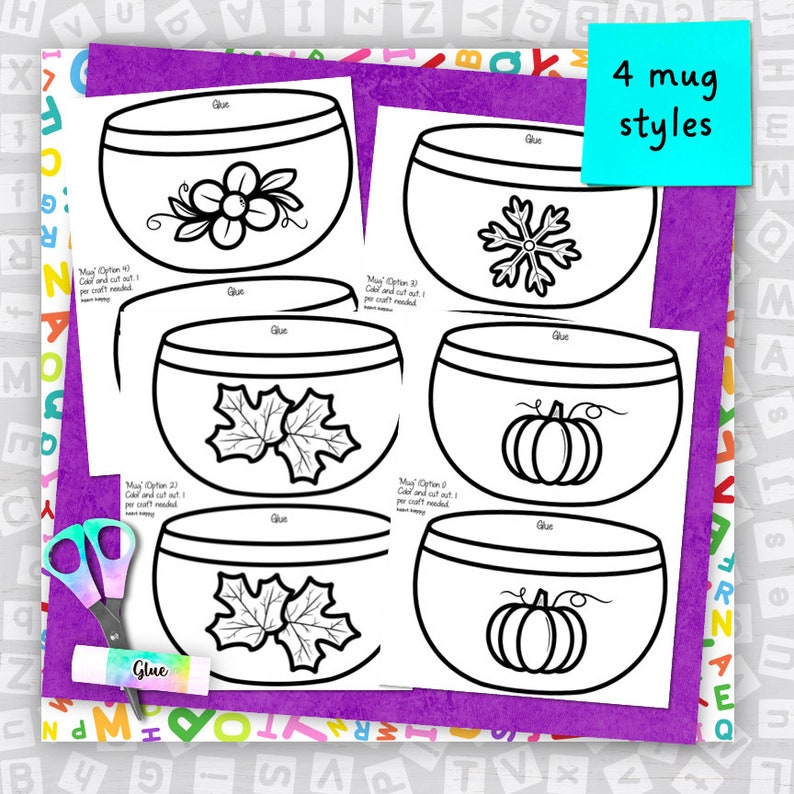 Hot Chocolate Craft, Kids Printable Craft Template, Winter Craft, Fall ...