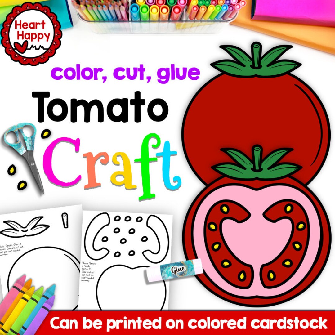 Tomato Craft, Kids Printable Craft Template, Fruit Craft, State Symbols ...