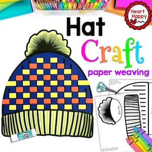 Winter Hat Kids Printable Craft Template, Winter Craft, Weaving, Paper ...