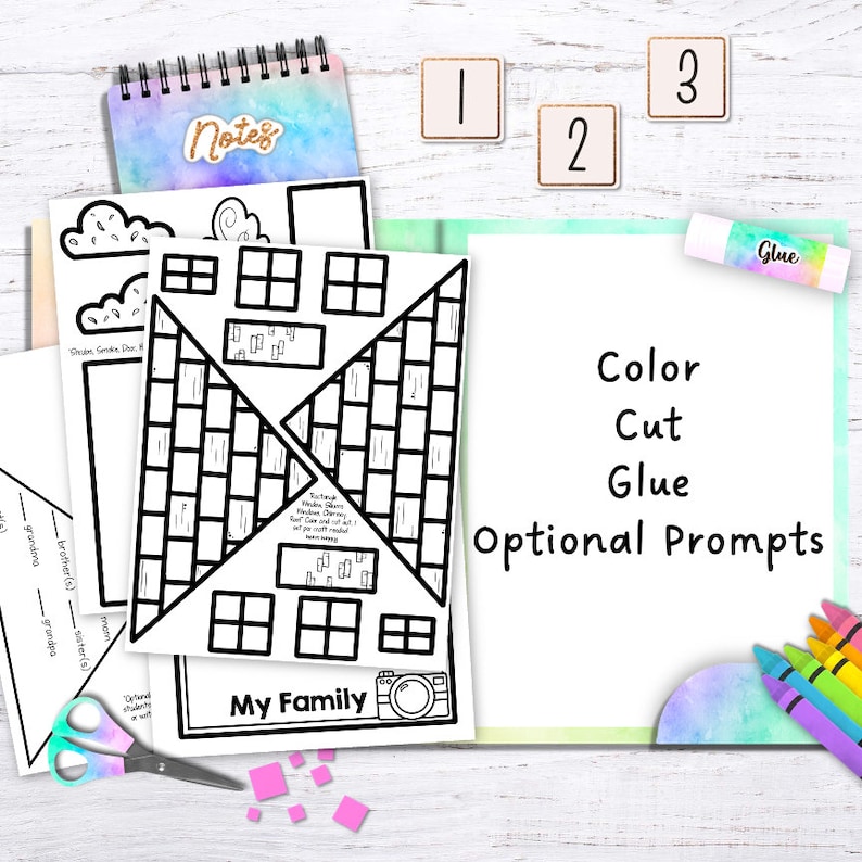 Family House Craft Template, Back to School Craft, Family Unit Studies ...