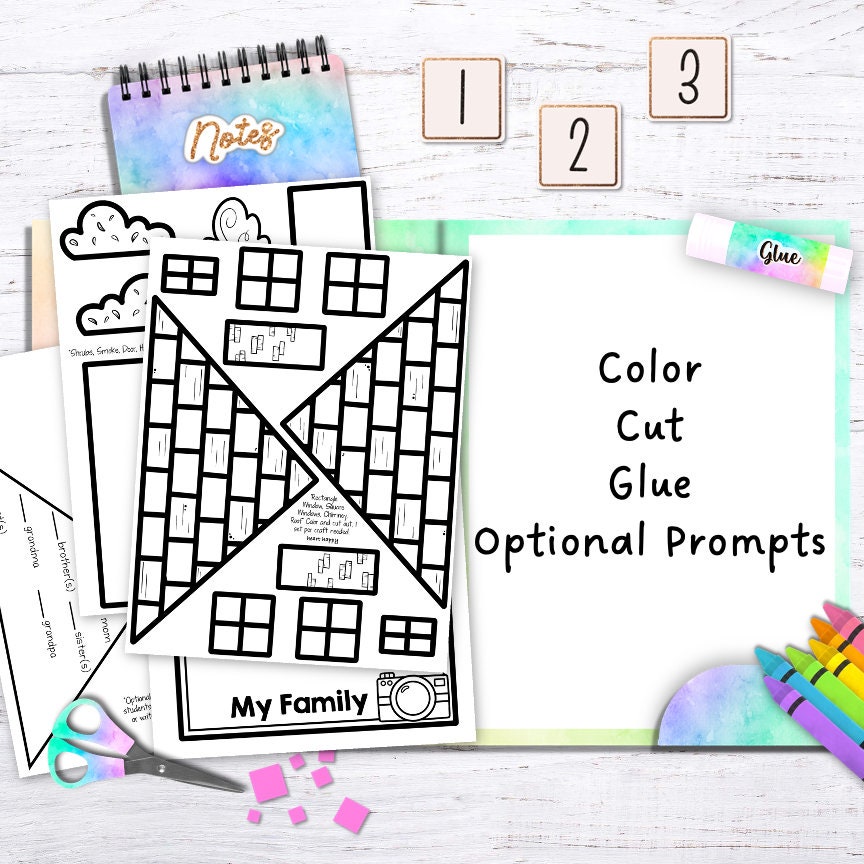 Family House Craft Template, Back to School Craft, Family Unit Studies ...