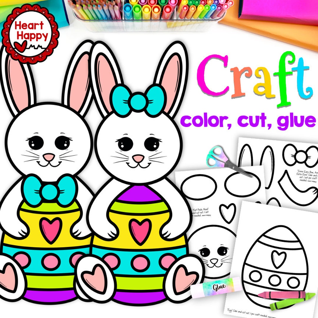 Easter Bunny Craft, Kids Printable Craft Template, Spring Craft ...