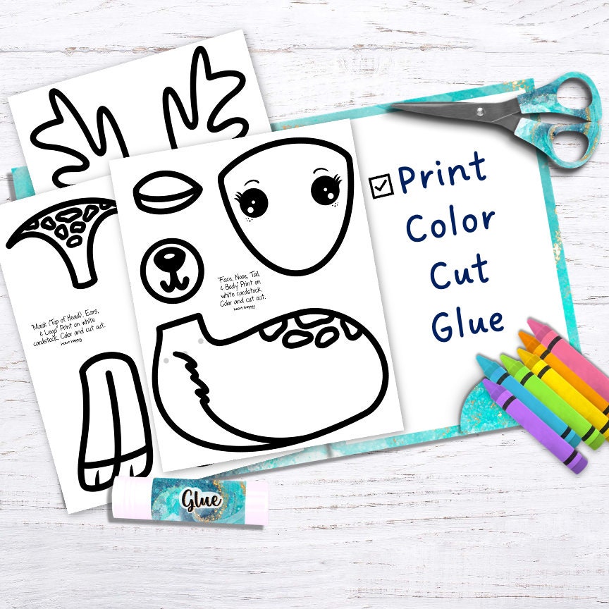 Printable Kids Deer Craft Template, Forest Animals, Woodland Animals ...