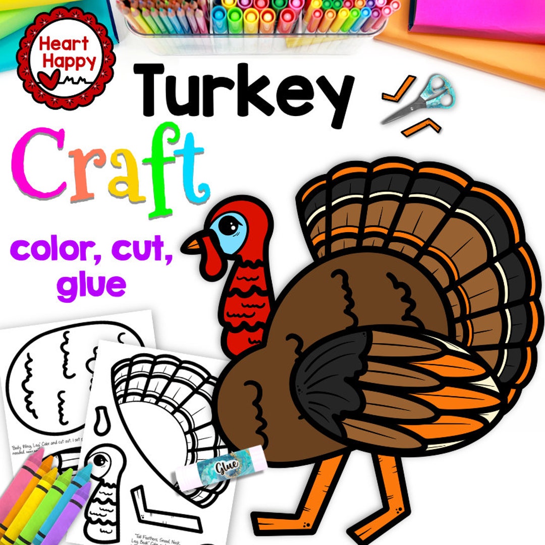Turkey Printable Kids Craft Template, Thanksgiving, Letter T, Fall ...
