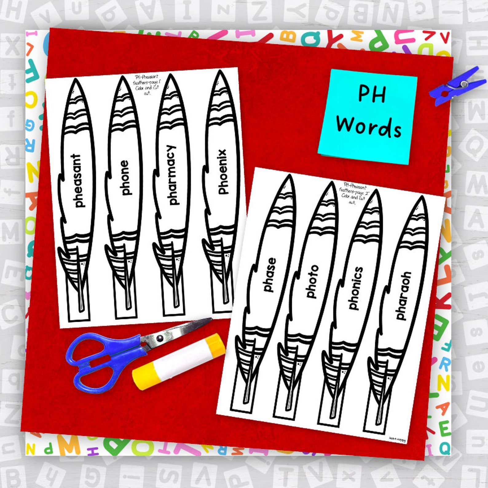 PH Digraph Craft Kids Printable Craft Template Pheasant - Etsy