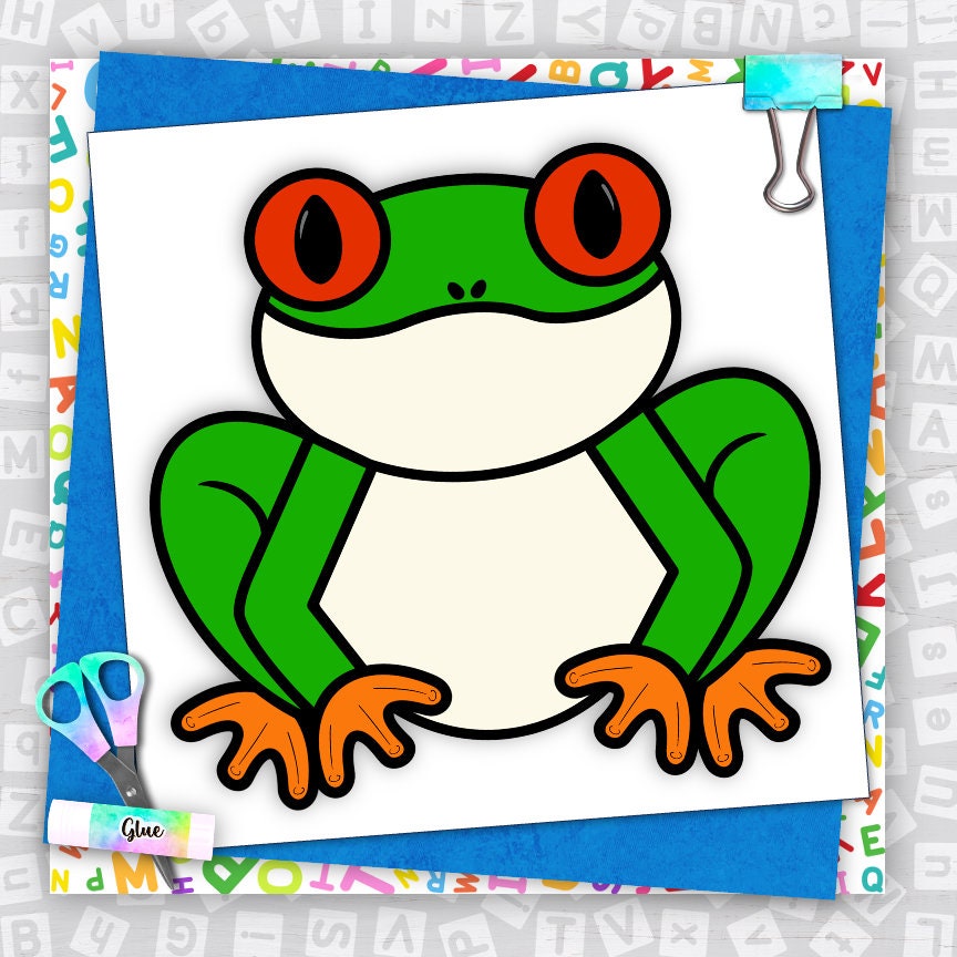 Red Eyed Tree Frog Craft, Kids Printable Craft Template, Zoo Animals ...
