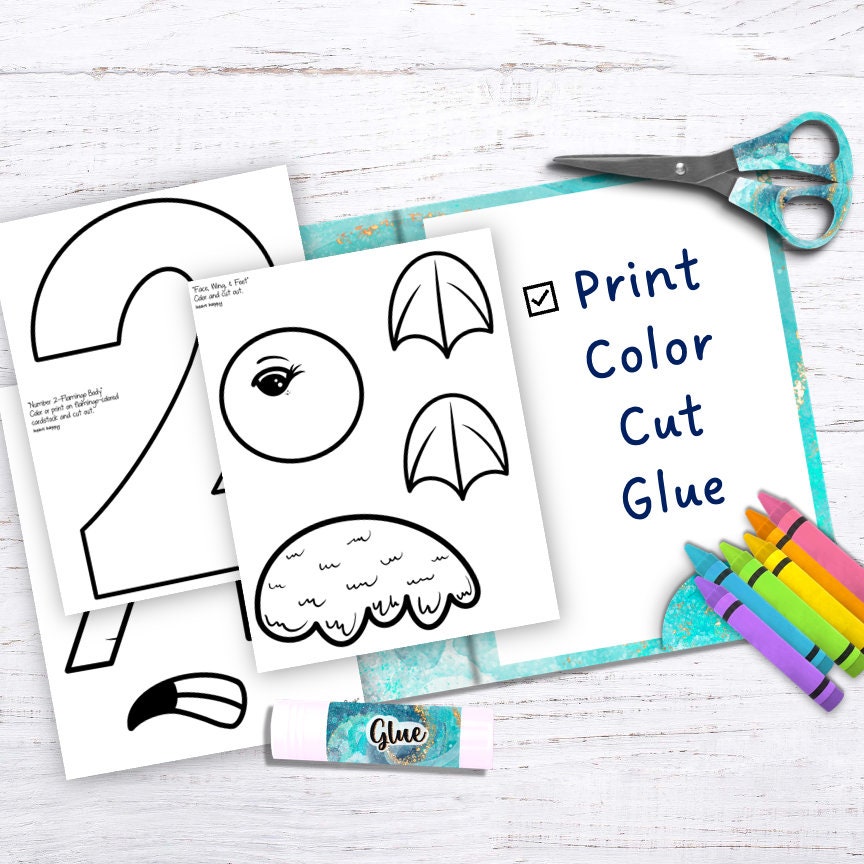 Number Two Craft, Kids Printable Craft Template, Number Recognition ...