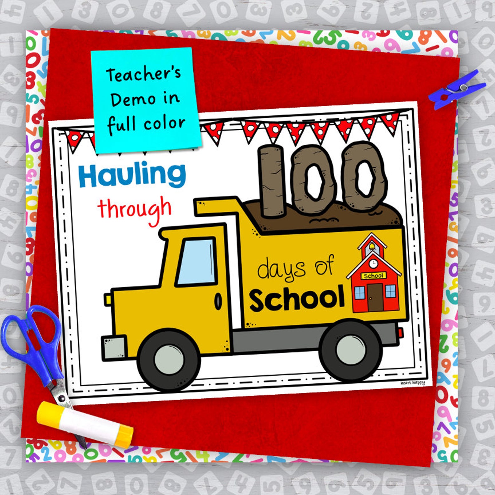 Kids Printable 100 Days of School Craft Template, Truck Craft ...