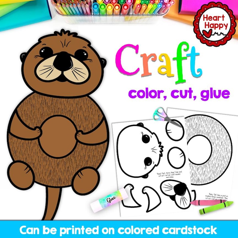 Letter O Otter Craft, Printable Kids Craft Template, Alphabet Craft ...