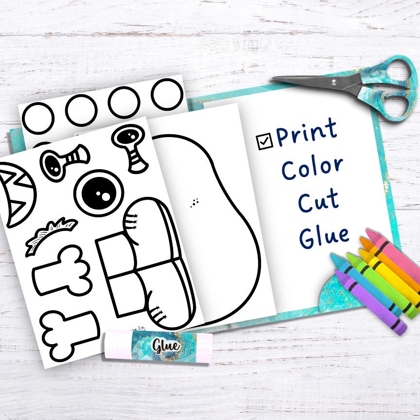 Alien Kids Printable Craft Template, Monster Craft, Halloween Craft ...