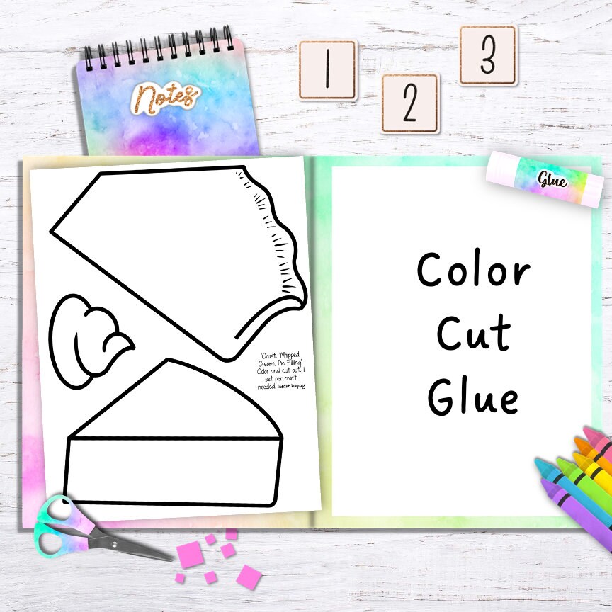 Pumpkin Pie Craft, Kids Printable Craft Template, Thanksgiving Craft ...