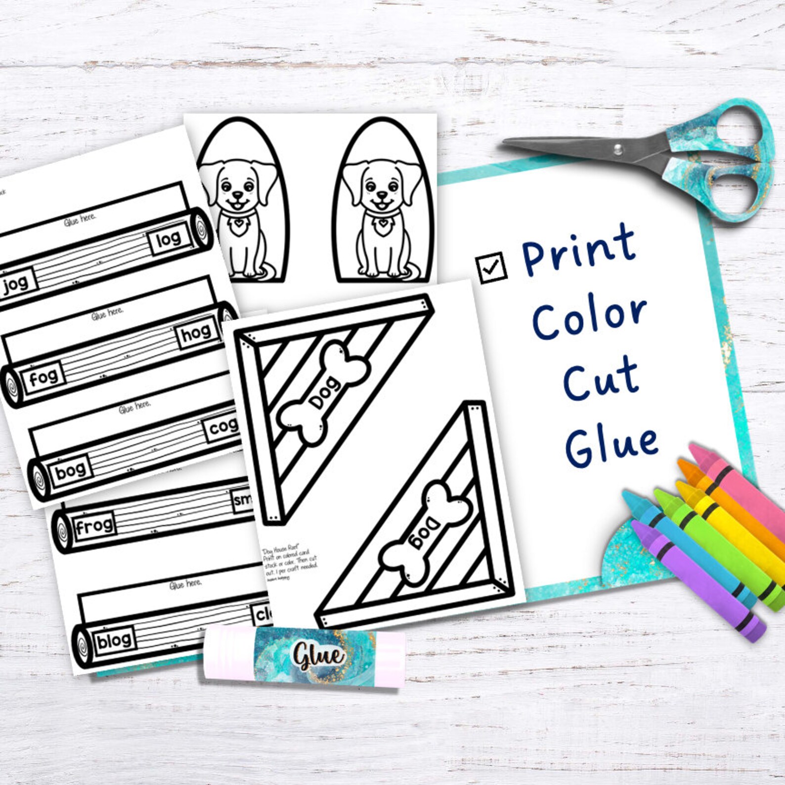 Dog's OG Log House,short O Craft,og Word Family Craft,printable Kids ...