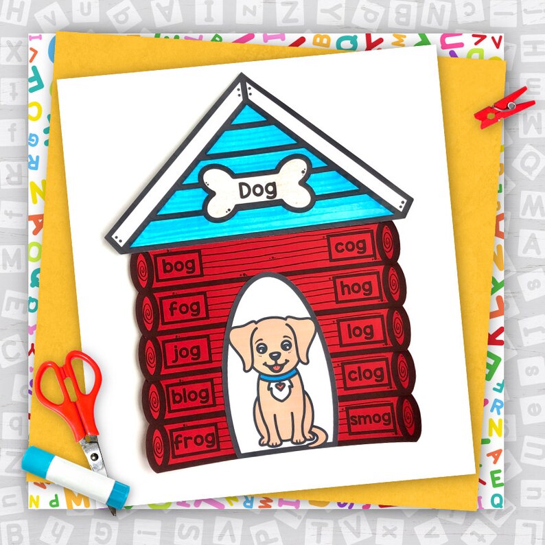Dog's OG Log House,short O Craft,og Word Family Craft,printable Kids ...
