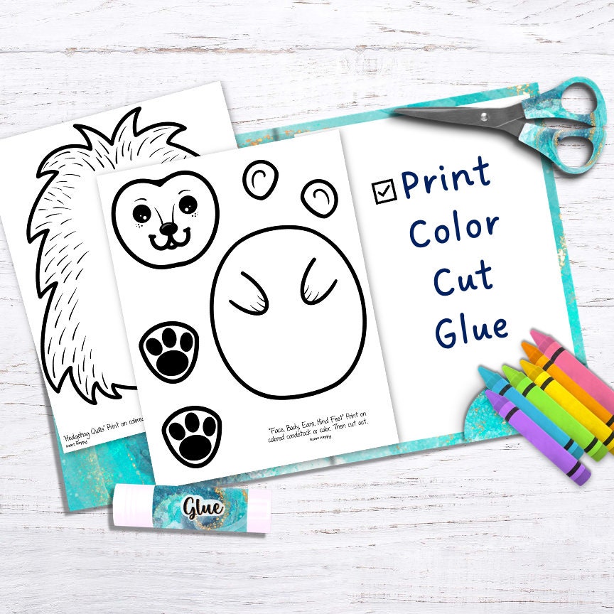 Printable Kids Hedgehog Craft Template, Forest Animals, Woodland ...