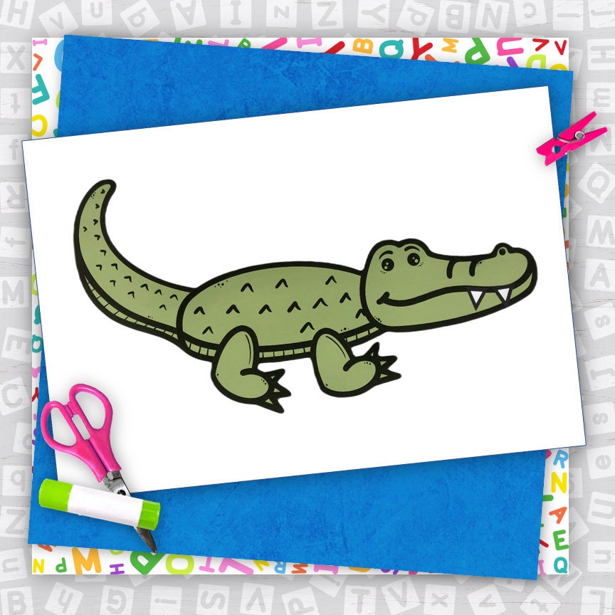 Printable Kids Alligator Craft Template, Letter A, Homeschool, Teachers ...