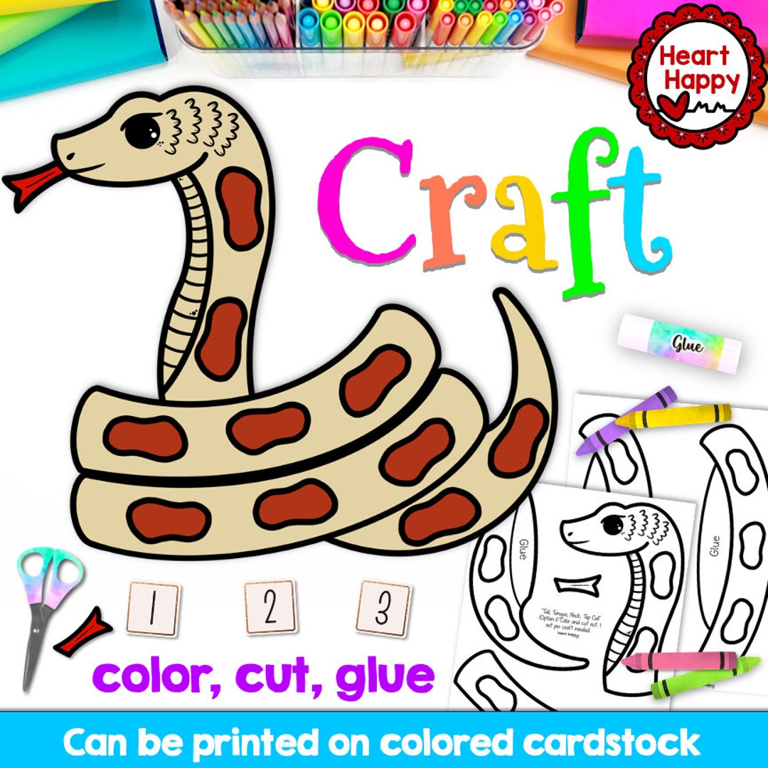 Snake Craft, Kids Printable Craft Template, Letter S, Homeschool ...