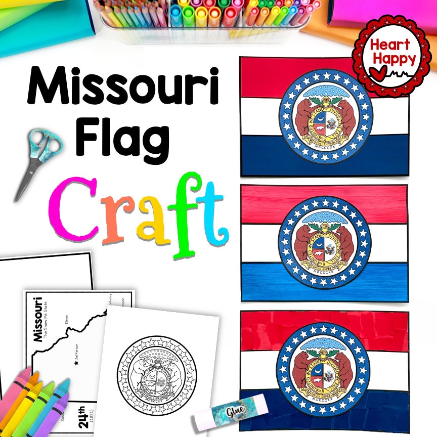 Missouri Flag Craft, Kids Printable Craft Template, Missouri State ...