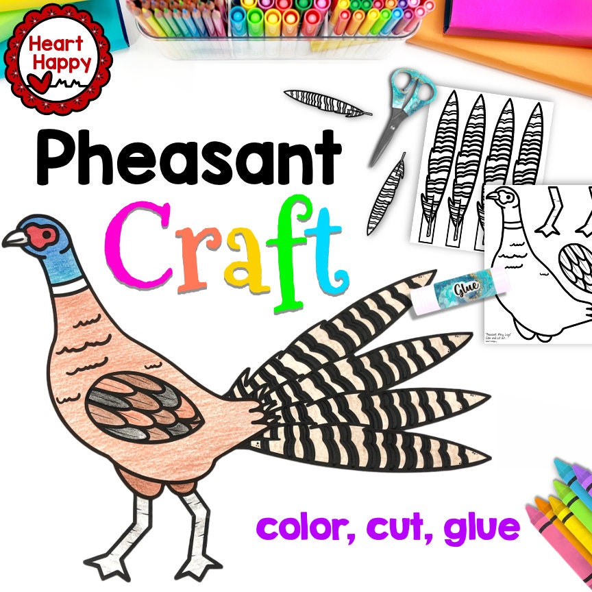 Pheasant Craft, Kids Printable Craft Template, S Dakota State Symbols ...