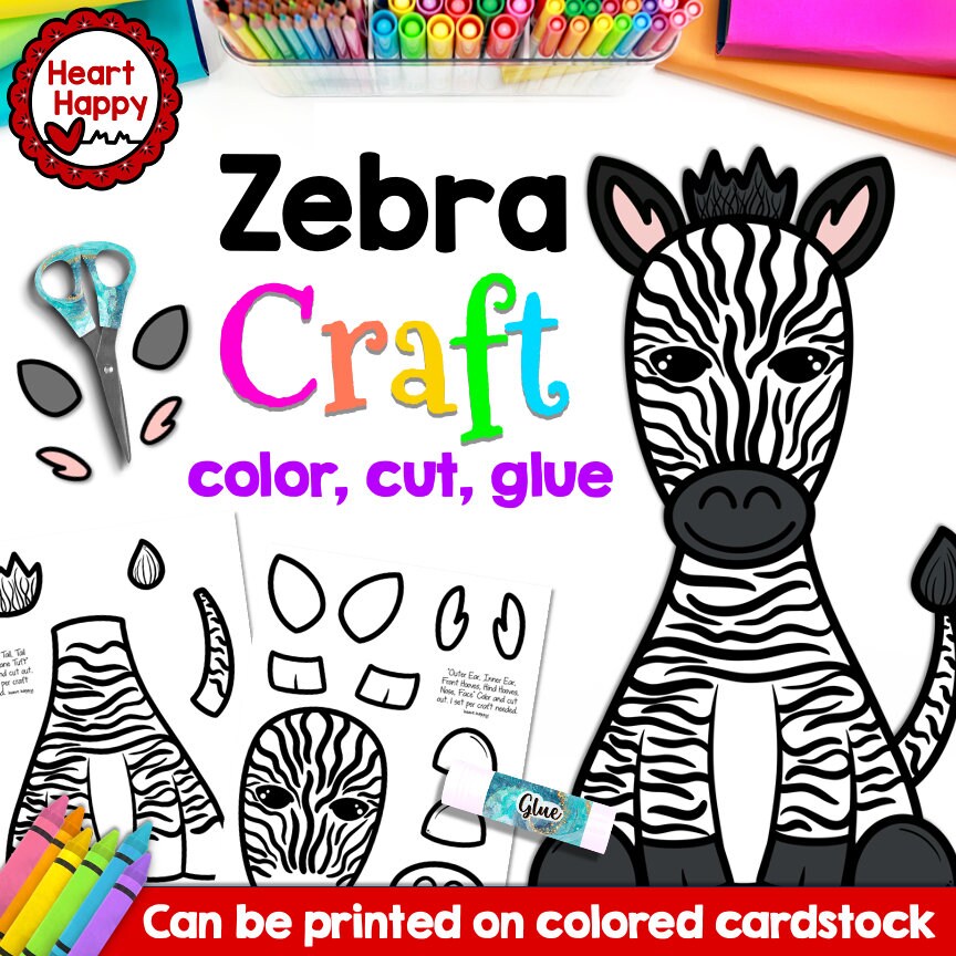 Zebra Craft, Kids Printable Craft Template, Zoo Animal Craft, Letter Z ...