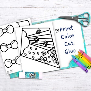 Spring Kite Kids Printable Craft Template, Creative Writing, Paper ...