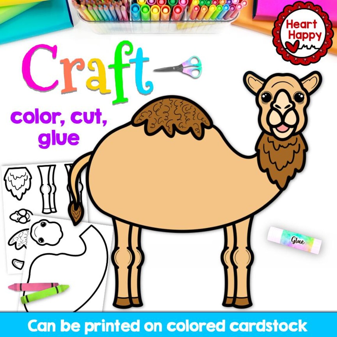Camel Craft, Kids Printable Craft Template, Desert Animals, Letter C ...