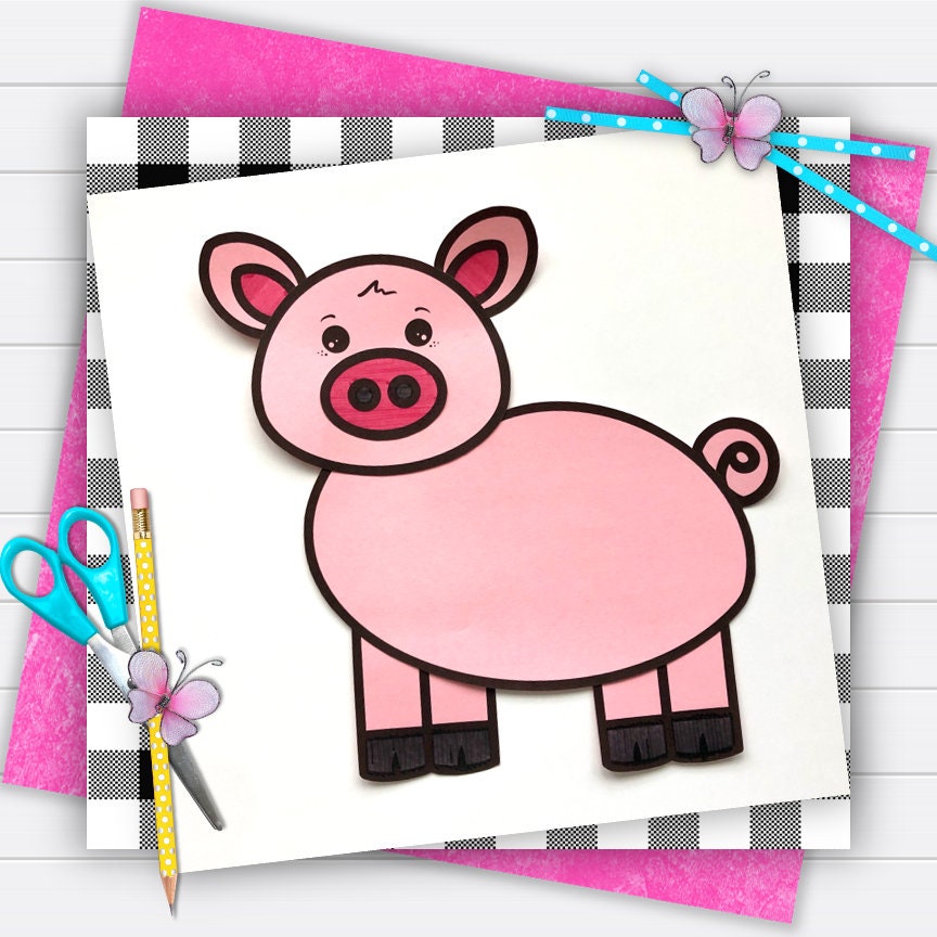 Pig Craft, Kids Printable Template, Farm Animals, Letter P, Homeschool ...