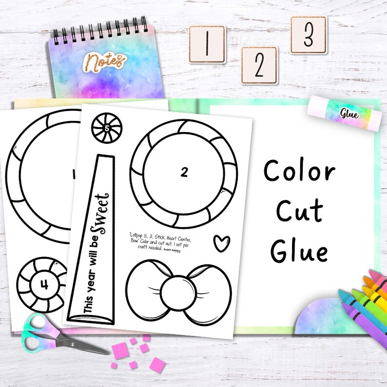 Lollipop Craft, Kids Printable Craft Template, Valentines, Teacher ...